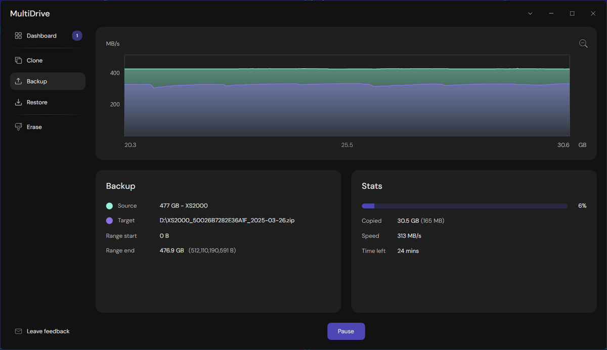 MultiDrive - Free Disk Cloning, Backup and Erasing Software